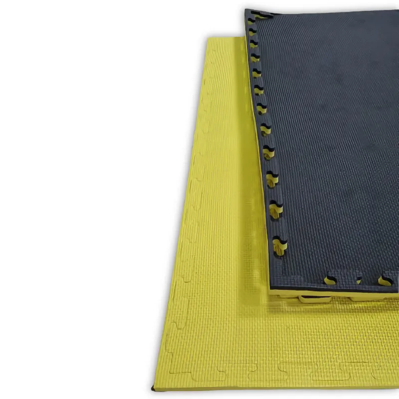 Tatami podloga puzzle 1x1 m 2 cm – rumeno-črna talna obloga za vadbo